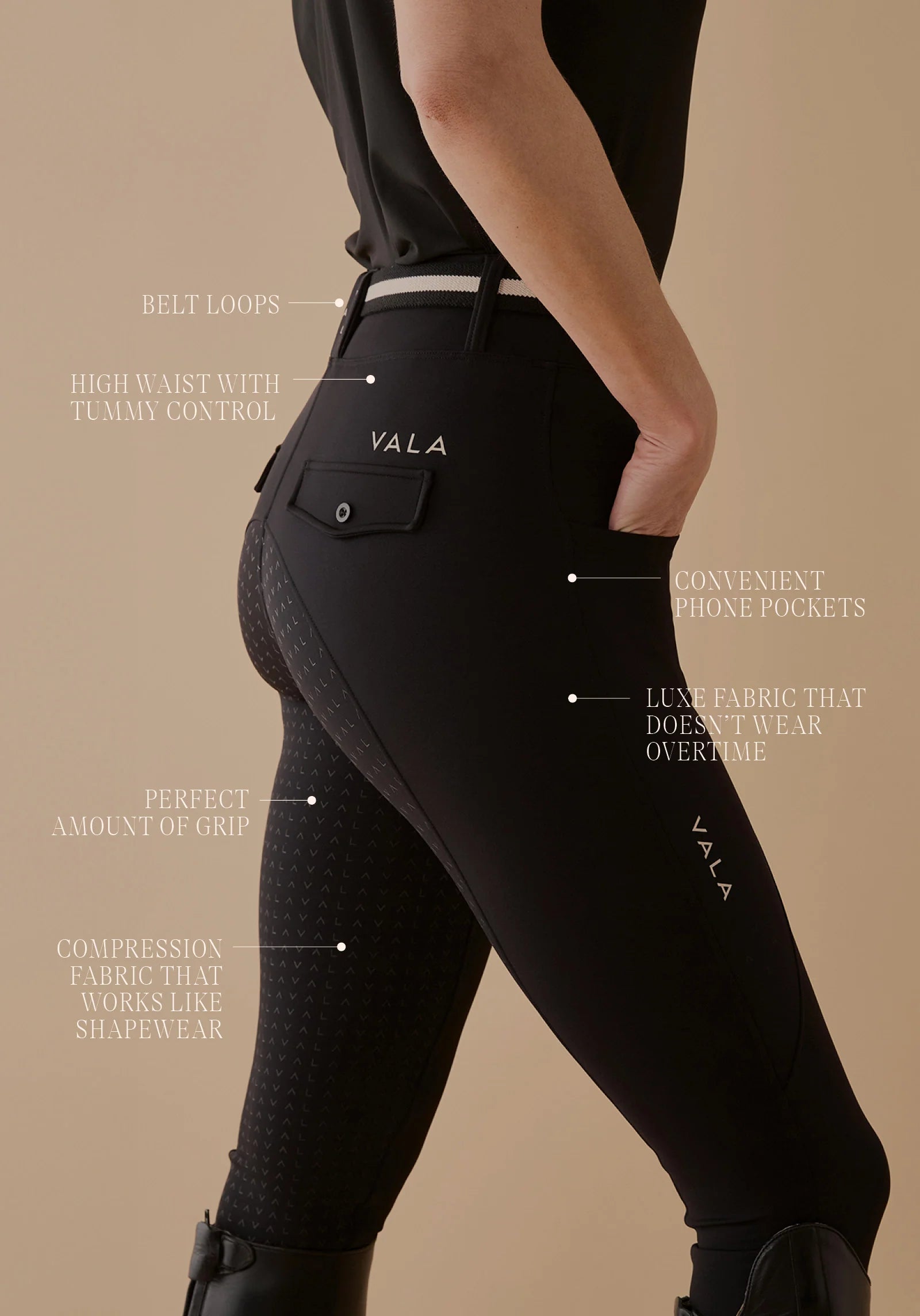 Vala Sculpt And Smooth Riding Breeches - Black – The Tack Box Saddleworld